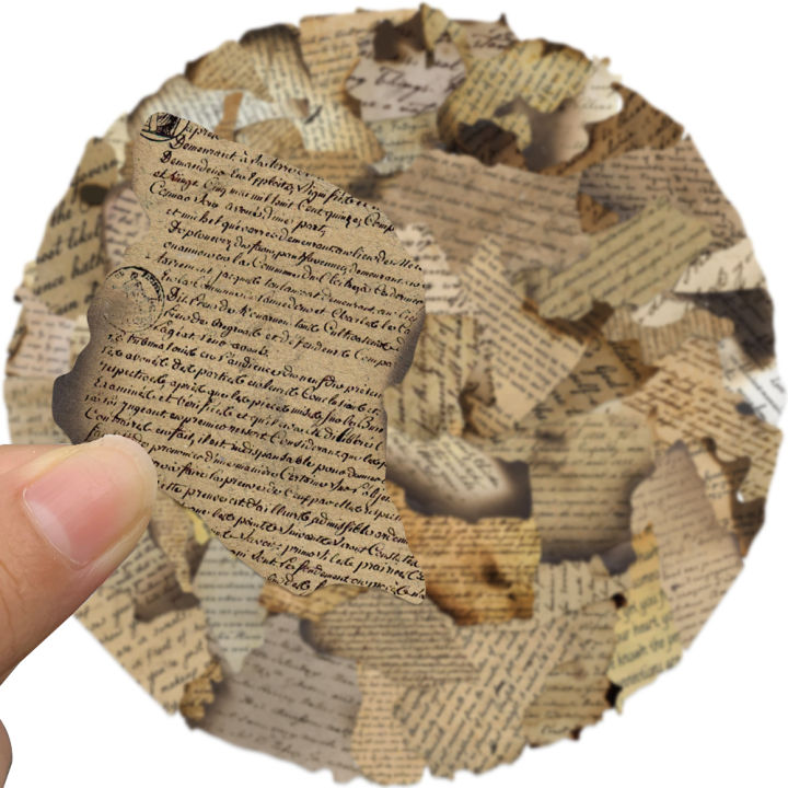HOT 50pcs Aesthetic Burned Shredded Paper Stickers Water Bottle Sticker ...