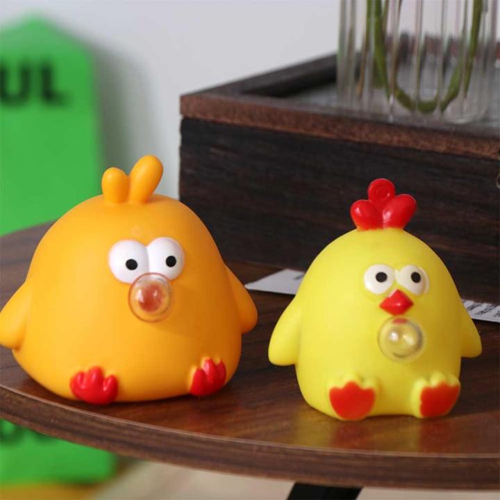 Interactive Games Yellow Chicken Squeeze Toys Pinch Kneading Blow ...