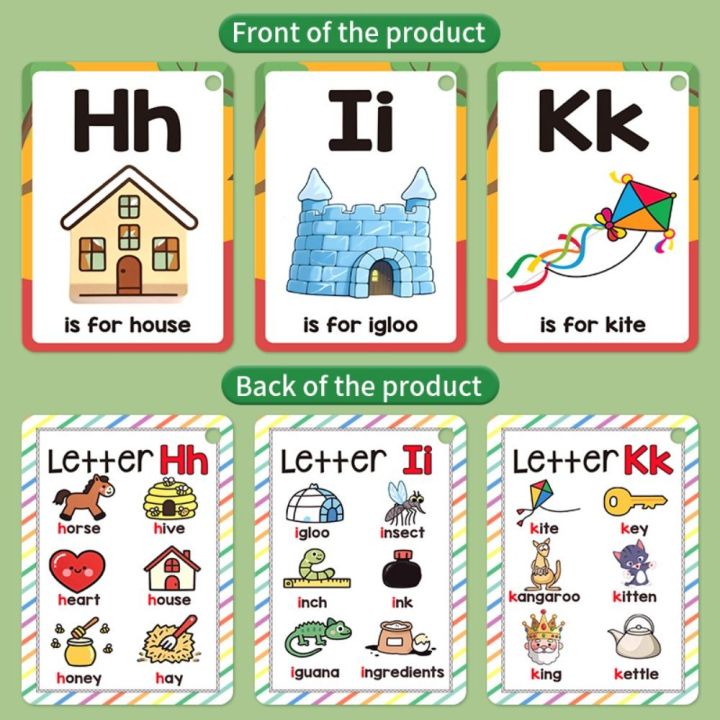 New 26 Letters English Alphabet Cards A-Z Cards with Pictures Children ...