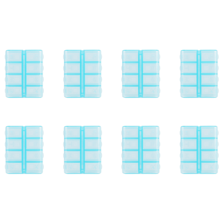 NAMUNY 10X Plastic Rectangle 8 Compartments Medicine Pill Box Blue ...