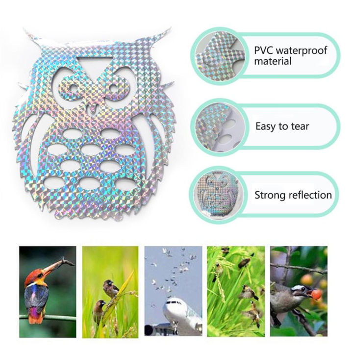 10pcs Garden Laser Hanging Owl Scarecrow Owl Reflective Deterrent Scare ...