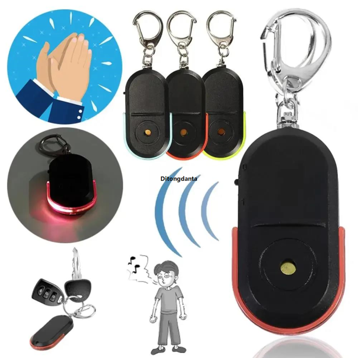 With LED buckle whistle, sound tracker, key anti-loss alarm, key finder ...