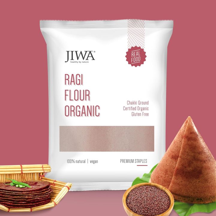 JIWA healthy by nature Cold Pressed Organic Ragi Atta / Flour | Soft ...