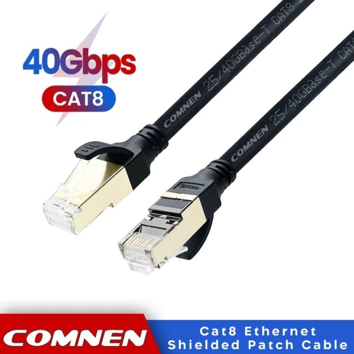 COMNEN CAT8 Ethernet Cables Rj45 Cable 40Gbps 2000MHz SSTP 28AWG High ...