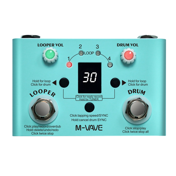 M-VAVE Guitar Effect Pedal Drum Looper Mini 2-In-1 Machine LOST TEMPO ...