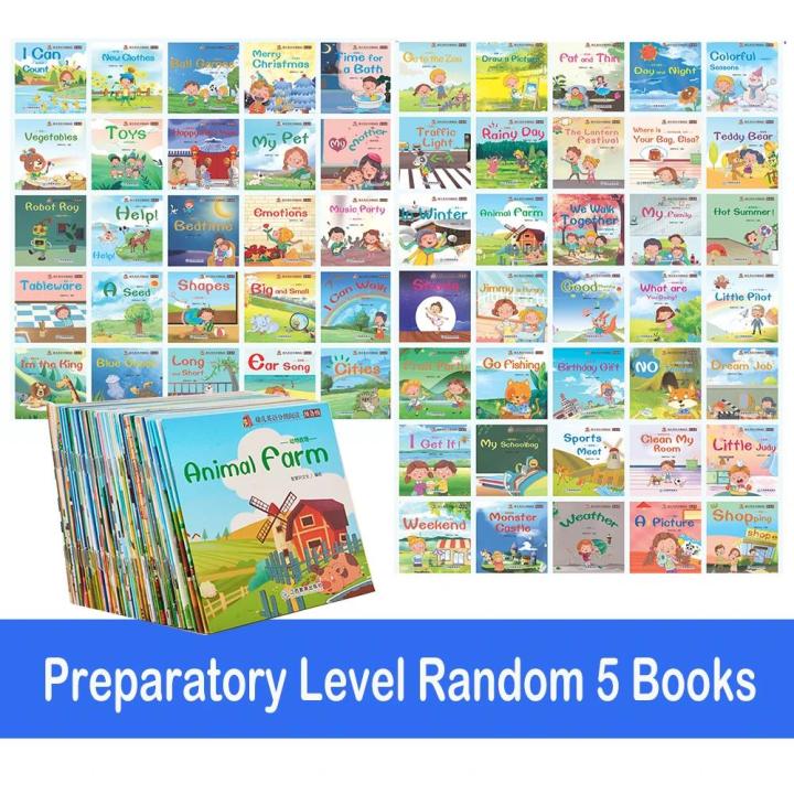 Random 5 English Books Set Words Learning Picture Book for Children ...