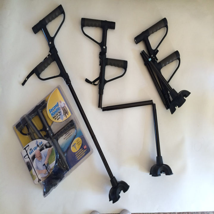 GET UP & GO CANE (gugc) Foldable Height Adjustments Second Handle ...