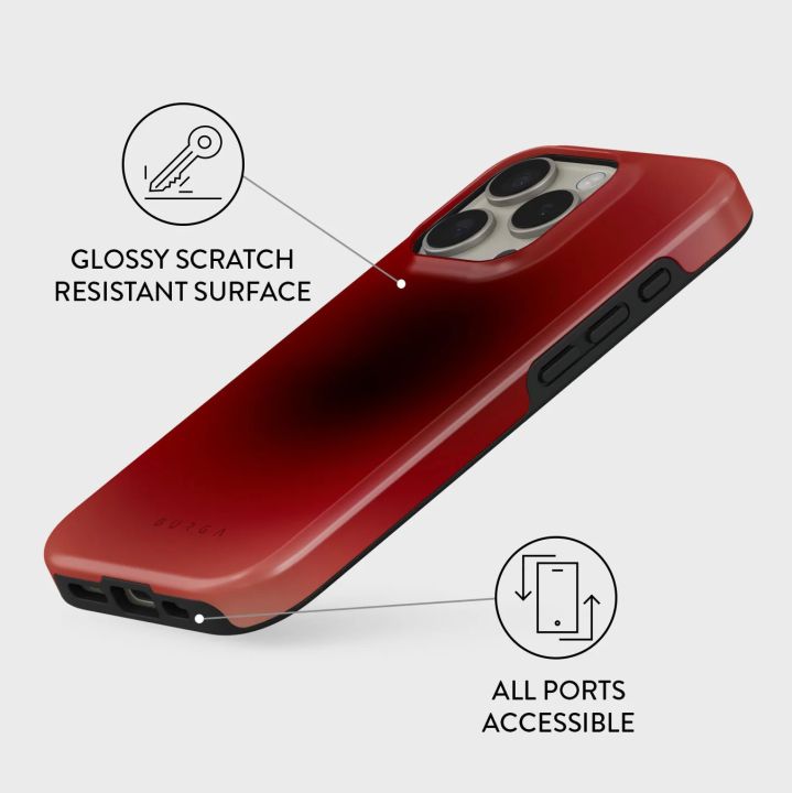 BURGA Red Black Rendering Phone Case for iPhone 16 15 14 13 12 11 Pro ...