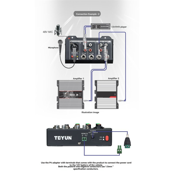 A3 Car Audio Mixer 2Hz - 76Khz DJ Sound Mixing Table Sound Card 4-Band ...