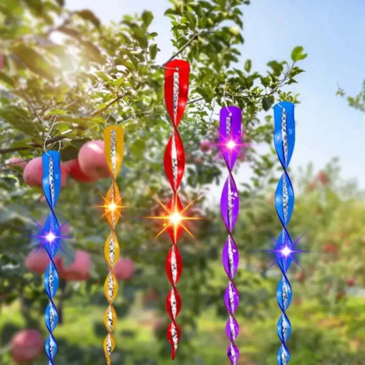 10pcs Wind Chime 360 Degree Rotation Bird Rods Reflective Wind Spiral ...