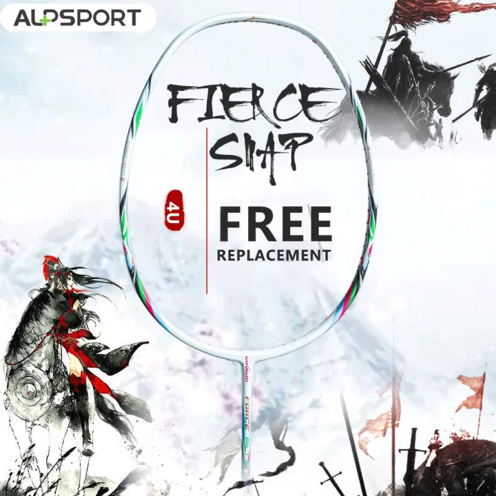 ALP Badminton Racket PL Thunderbolt Attack Sharp Blitz Charcoal Fiber ...