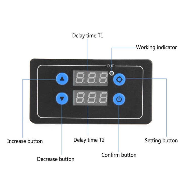 YF-4 Adjustable Cycle Timer Relay Module Digital Display Timing Delay Board 12V | Daraz.lk