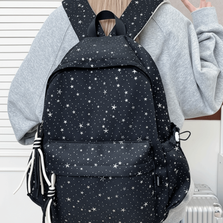 Lightweight Oxford Cloth Star Backpack Multi-pockets Solid Color ...