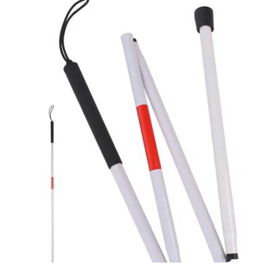 Folding Blind Cane Reflective Red Folding Walking Stick for Vision ...