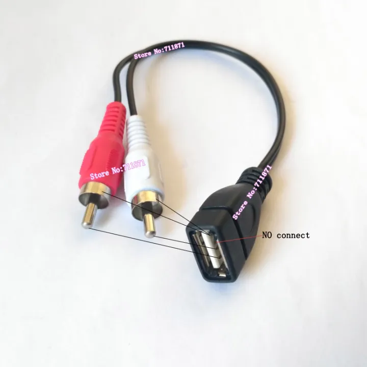 Usb 2 Rac Cable Adapter Usb Female Rca Male Line Connector 2 Rca Male ...