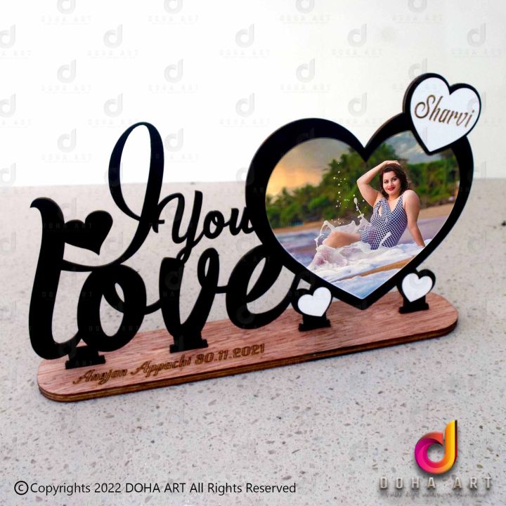 Customized Wooden Love Heart Gift With Your Photo For anniversary gift ...