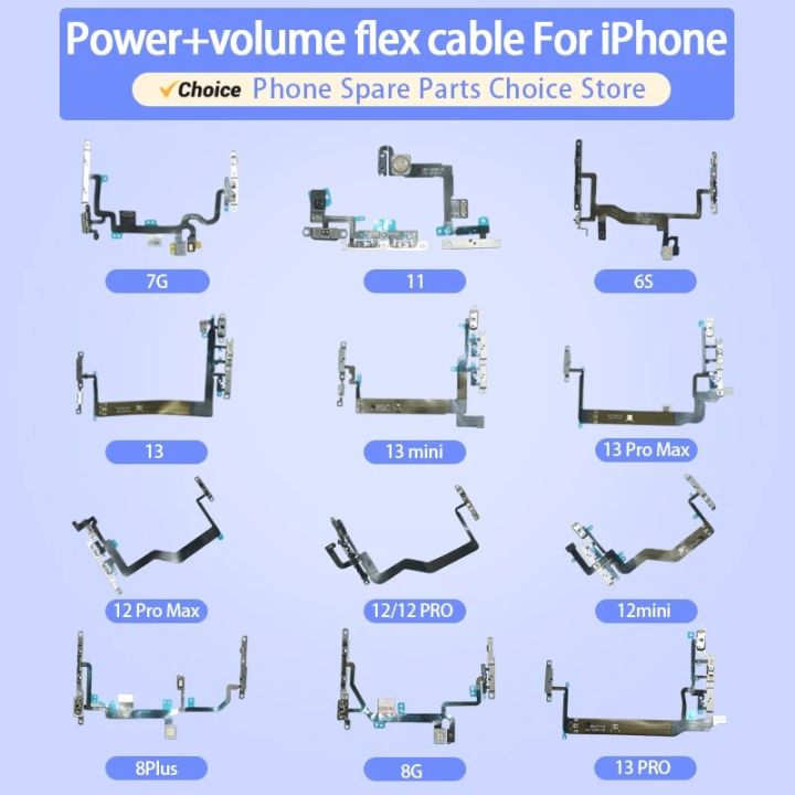 Chioce Mute Volume Power Buttons Key Switch Flex Cable For iPhone 6 6s ...