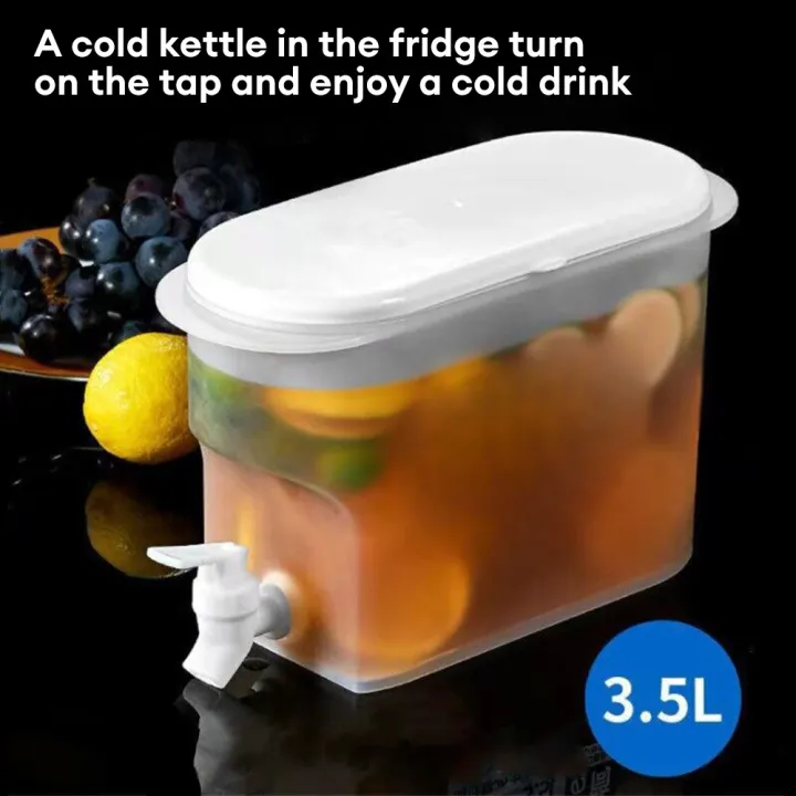 3.5l Cold Water Bucket With Tap Home Refrigerator Beverage Dispenser ...