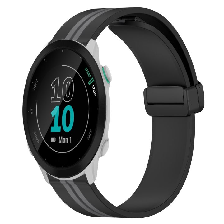 (New)For Garmin Forerunner 55 20mm Folding Magnetic Clasp Silicone Watch Band | Daraz.lk