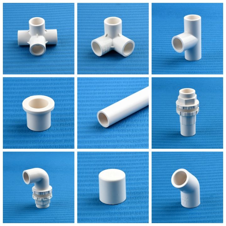 2~15pcs 16mm White Pvc Fittings Straight Elbow Solid Equal Tee ...