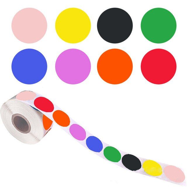 Inch 100-500Pcs Label Chroma Different Dot Stationery Color-Code ...