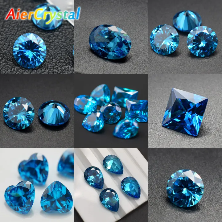 Natural Blue Bulk Aquamarine Gems Fine Sapphire Cutting Loose Gemstone ...