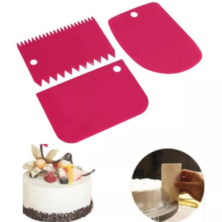 Colorful Plastic Cream Scraper DIY Cake Cutter Pastry Tools-3pcs/set ...