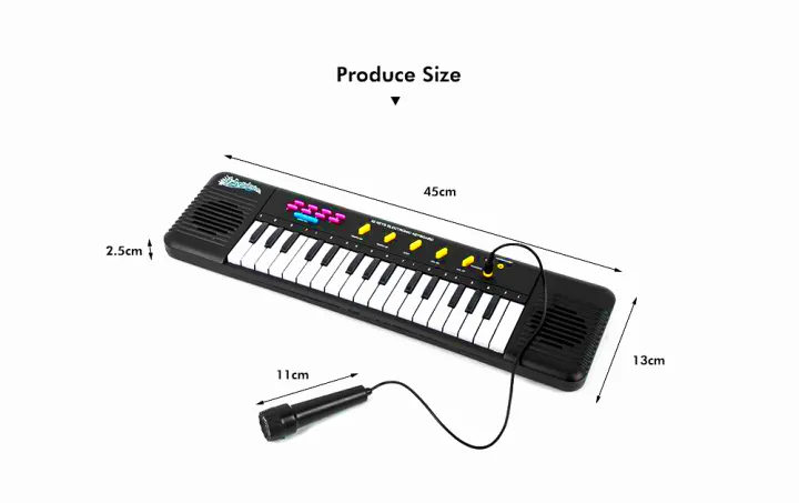 32 Keys Electronic Organ Keyboard Toy With Mini Microphone for Children ...