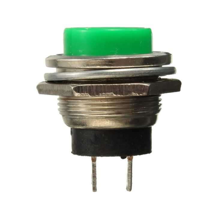 Car Ignition Momentary Push Button Switch 3A 125V OFF-ON Horn SPST Engine Start Green-Green ...