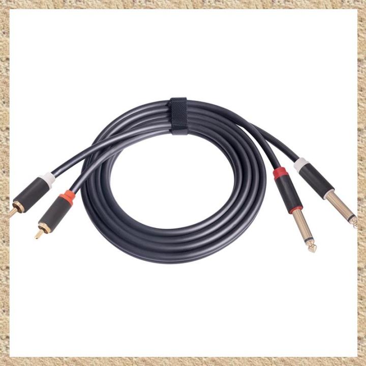 Dual Male to Dual 6.35mm Jack Male Audio Cable Connector Converter ...