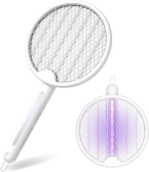 4in1 Mosquito Racket, Electric Fly Swatter 4000 V Folding Insect Trap ...
