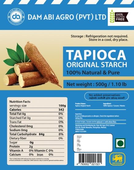 Tapioca / Cassava / Manioc Starch 500gm මඤ්ඤොක්කා පිෂ්ටය ...
