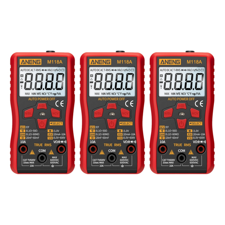 3X M118A Mini Digital Multimeter Durable Automatic True RMS Tester 6000 ...