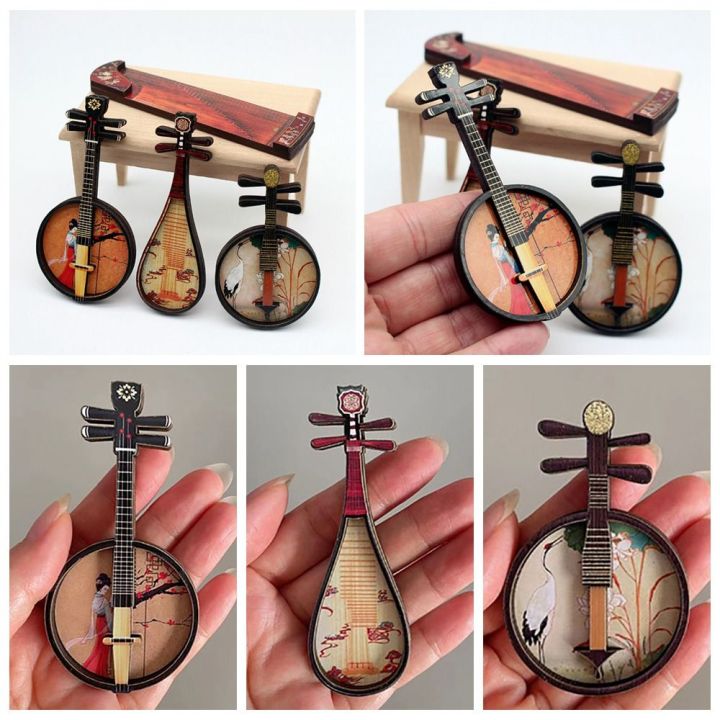 Gift 1/6 1/12 Dollhouse Musical Instruments Wood Multicolor Chinese ...