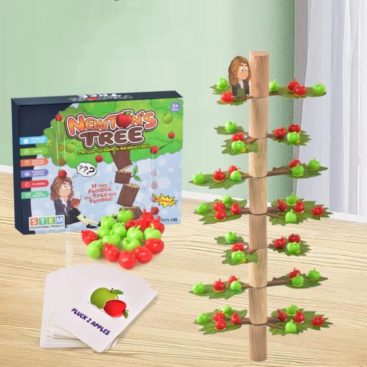 Table Game Wooden Balance Tree Board Games Stacking 54 Cards Sensory ...