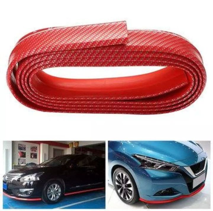 Samurai Car Front Lip Bumper Protection Carbon Fiber Strips Stickers ...