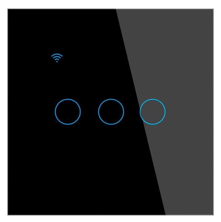 Smart Wifi Switch,(Black 3Gang)Wall Light Switch Timer Work with Alexa ...