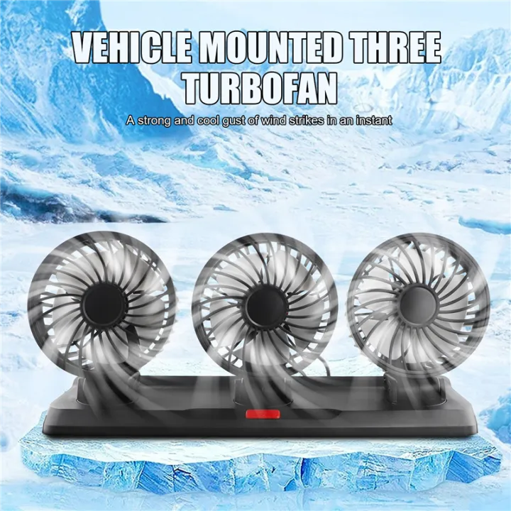 Car Fan Triple Heads Car Fan 5V with USB Cable Car Fan Powerful Cooling ...