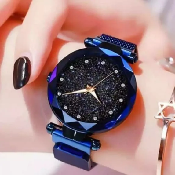 Luxury Fashionable Starry Sky Ladies Quartz Watch Galaxy Dial Star ...