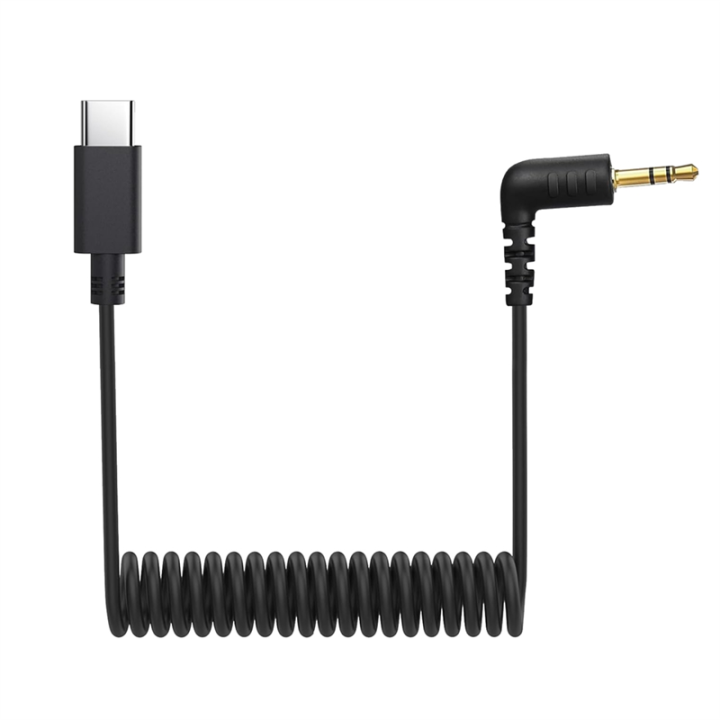 USB C to 3.5mm Microphone Cable for Wireless Go II, Coiled Right Angle ...