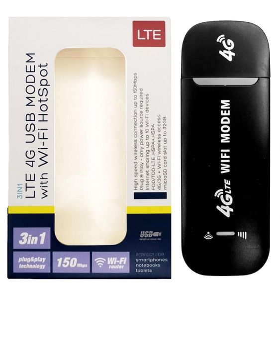 Mobile Hotspot 4G LTE WiFi Router Wingle BLACK 150Mbps Modem Stick Mini USB Dongle Adapter ...