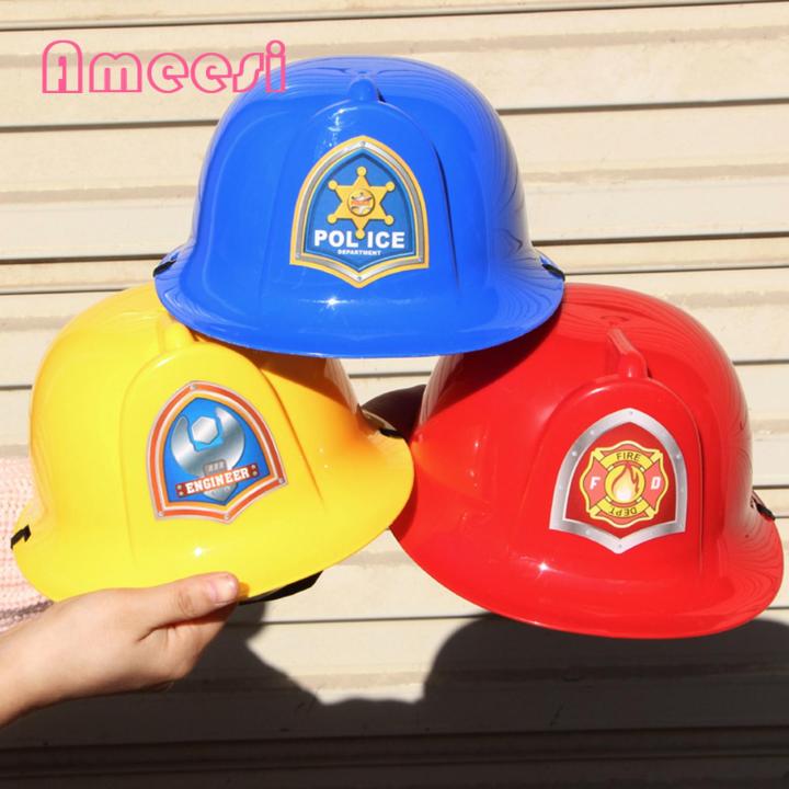 Helmet Toy Kids Fireman Role Play Toy Helmet Bright Color Durable ...