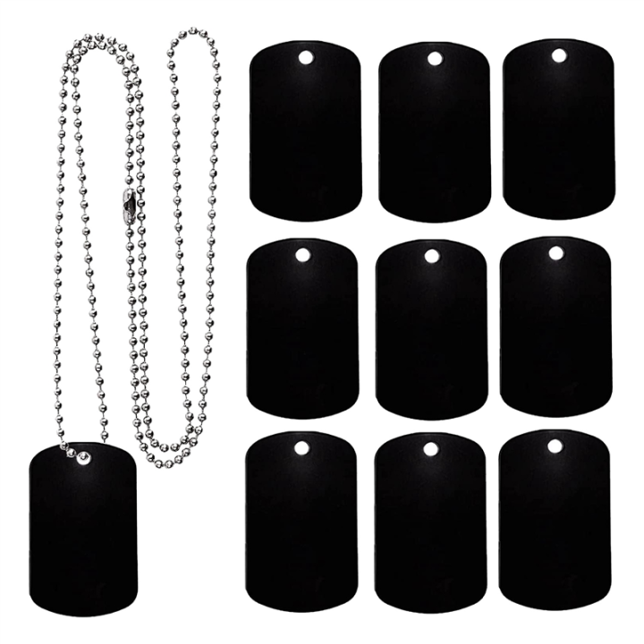 25 Pack Aluminum Blank Dog Tags Square Metal Dog Tag for Laser ...