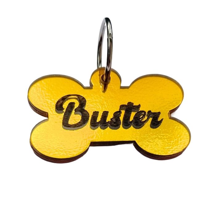 Dog Tags, Personalized Dog Tags, Cat Tags -Acrylic gold | Daraz.lk