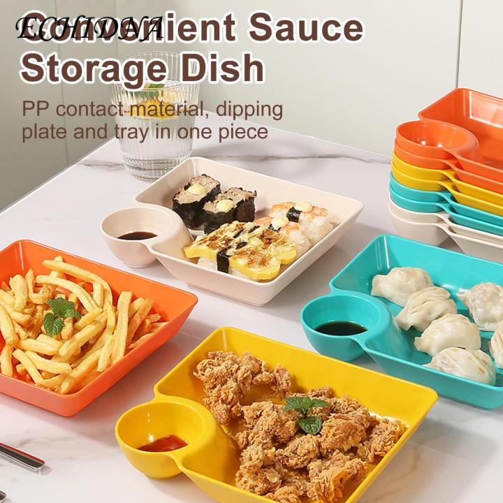 Plastic Serving Tray Dumpling Plate with Sauce Dish Design Versatile ...