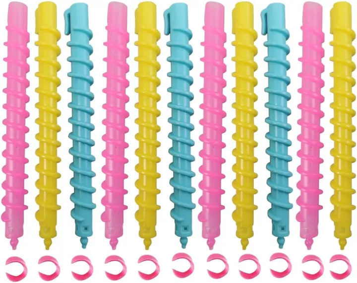 Plastic 12 PCS Plastic Spiral Hair Perm Rod,Hairdressing Spiral Hair ...