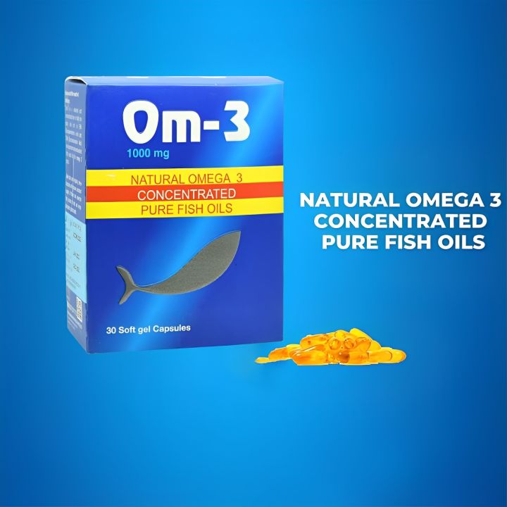 Natural Omega 3 Concentrated Pure Fish Oils 1000mg (30 Capsules) | Daraz.lk