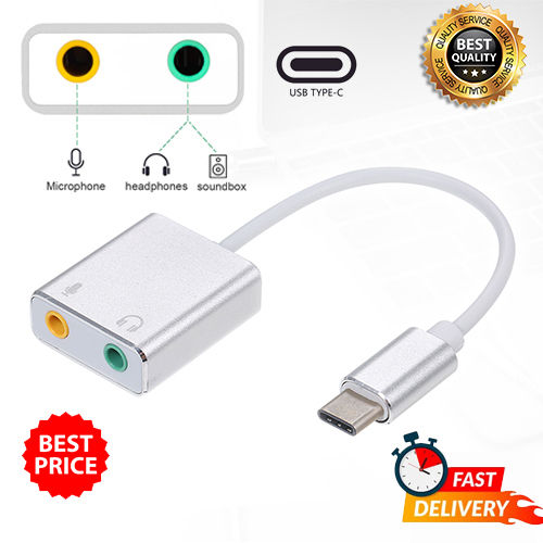 USB Type C Sound Card Type-C External Sound Card 7.1 Adapter | Daraz.lk