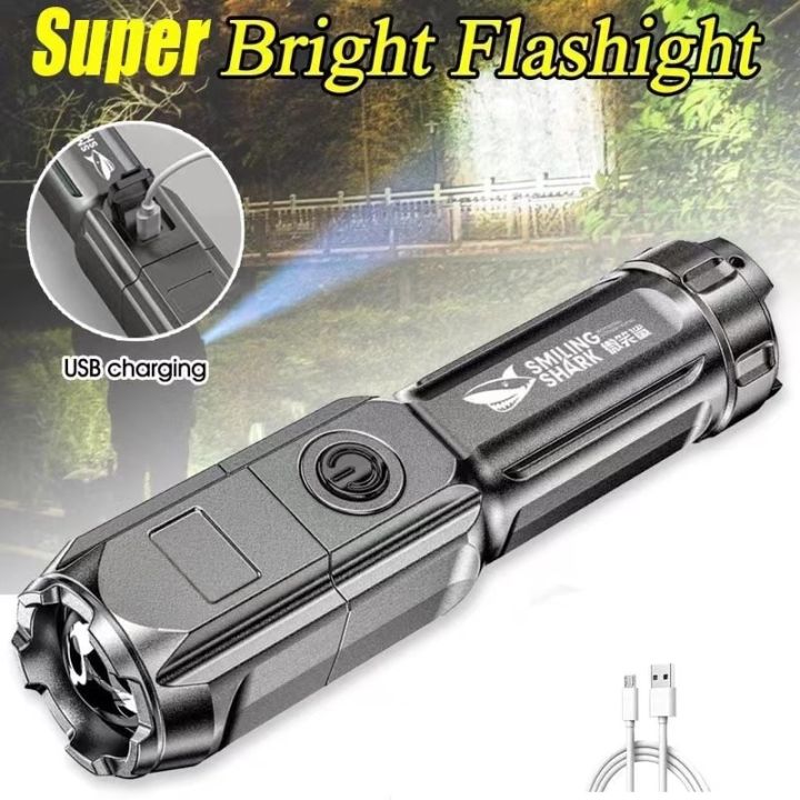 Powerful LED Flashlight 100000 Lumen Tactical Flashlights Rechargeable ...