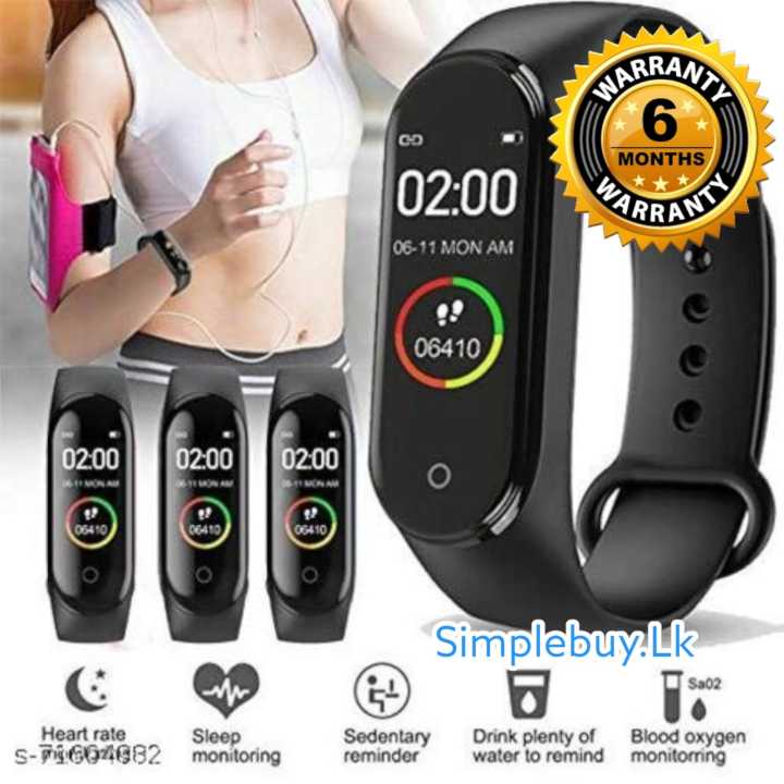 M4 Smart Watch Sports Band - Color Display - Heart Rate Fitness Tracker ...